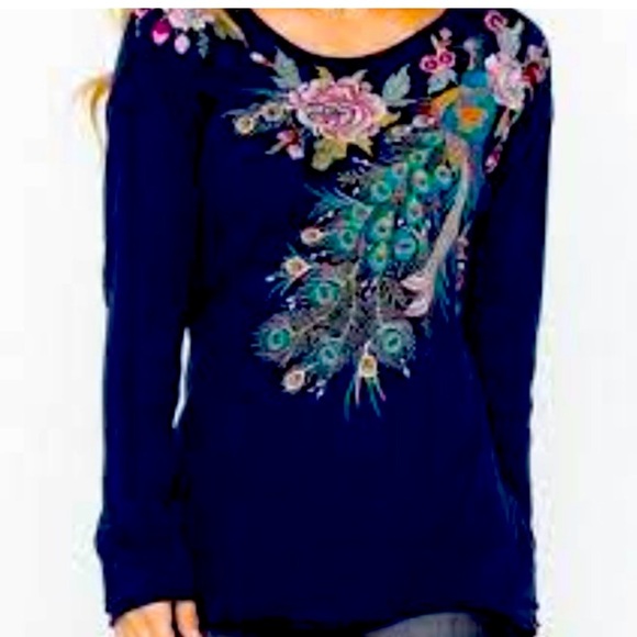 Johnny Was | Tops | Nwt Johnny Was Quinto Thermal Peacock Embroidered ...